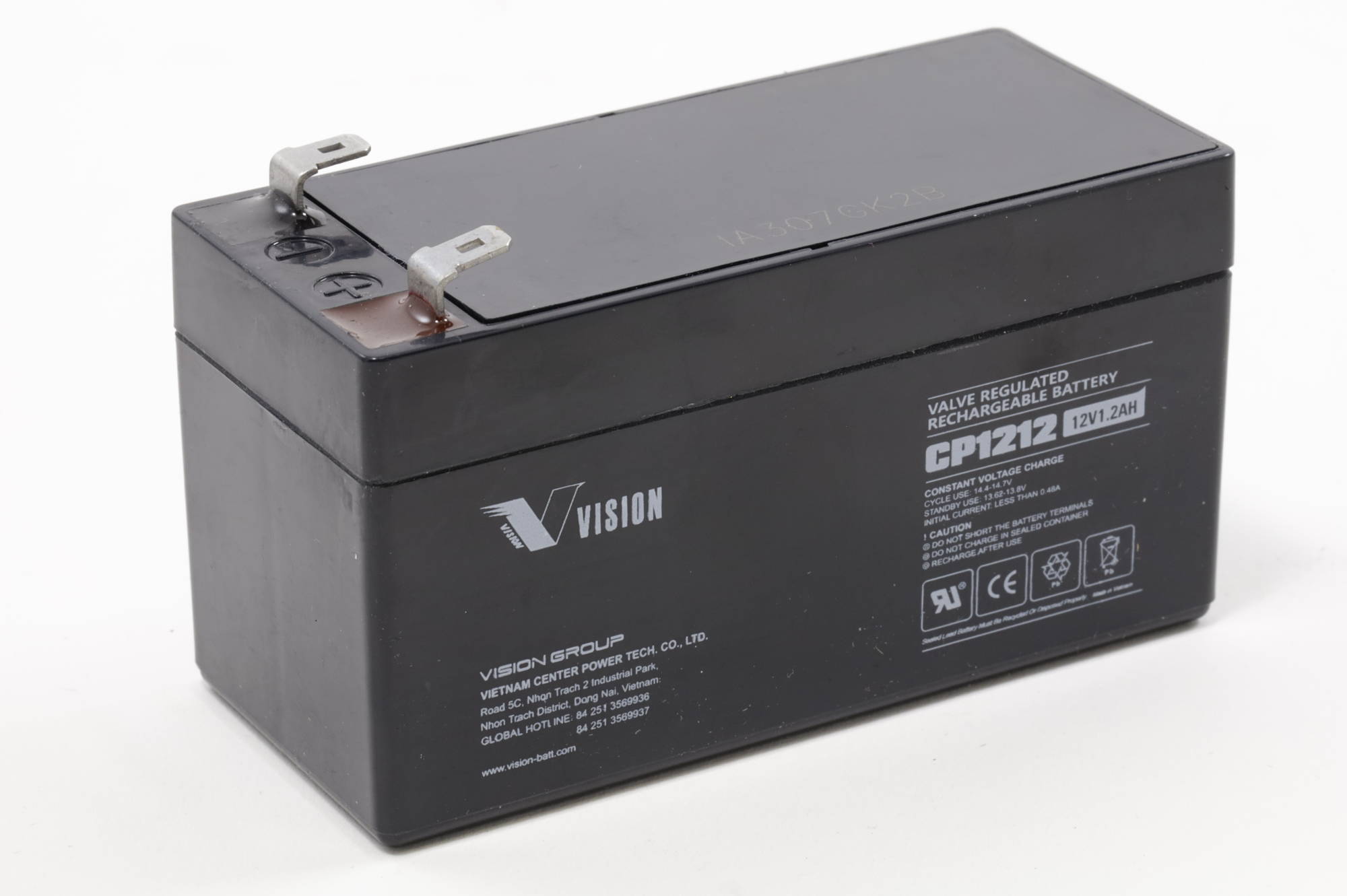 Vision CP1212 Agm-akku 12v 1,2Ah 97*43*52*58 Terminal:F1 4.8mm ...