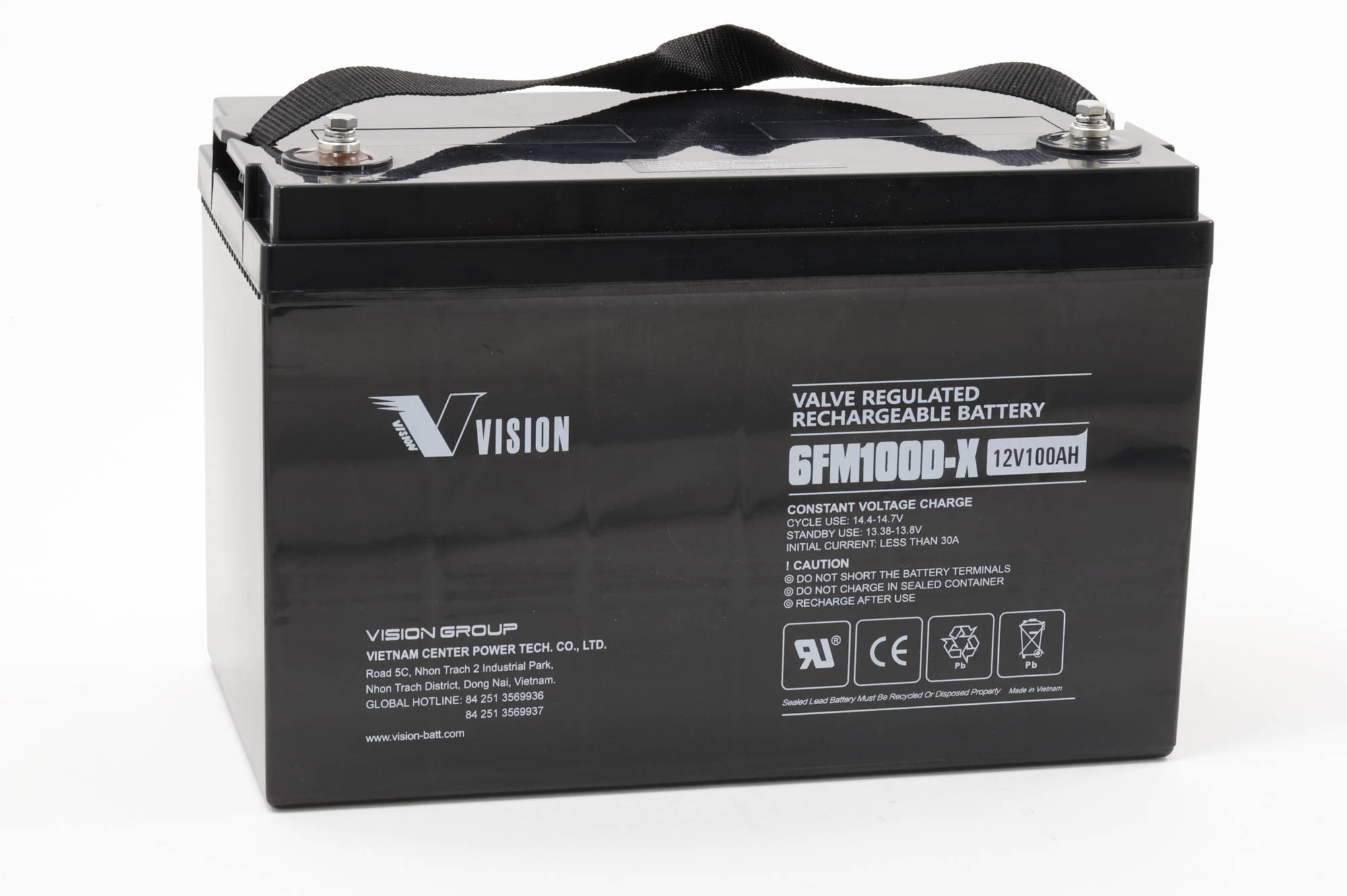 Vision Agm-Akku 6FM100D-X 12v 100Ah 330*171*212*222 Kierre Deep Cycle ...