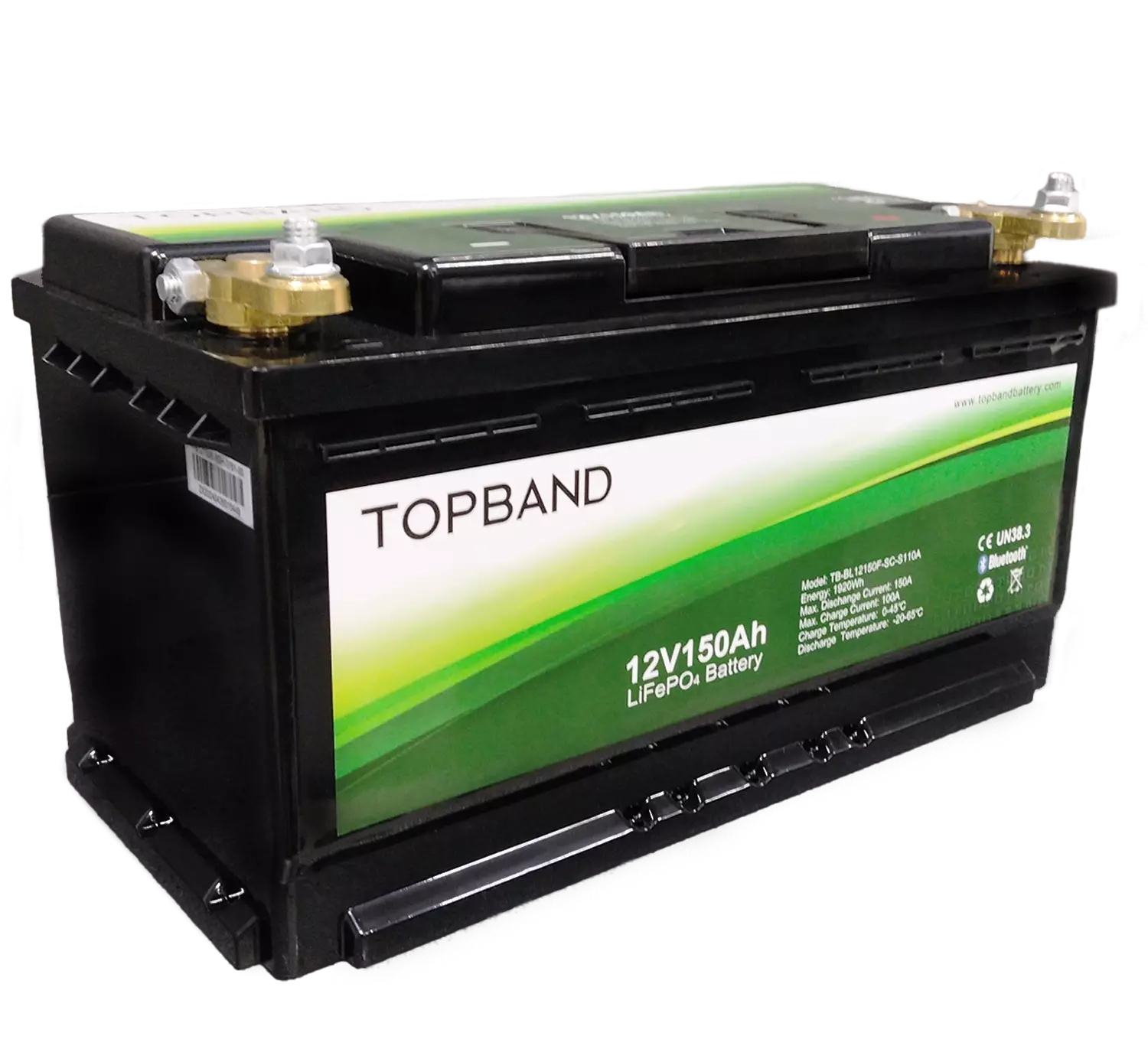 Topband TB12150BHT Li-ion akku 12,8V 150Ah 350x176x188 LiFePO4 ...