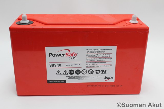 Enersys Powersafe SBS30 12V 26Ah/C10 250X97X156 - Suomenakut.fi ...
