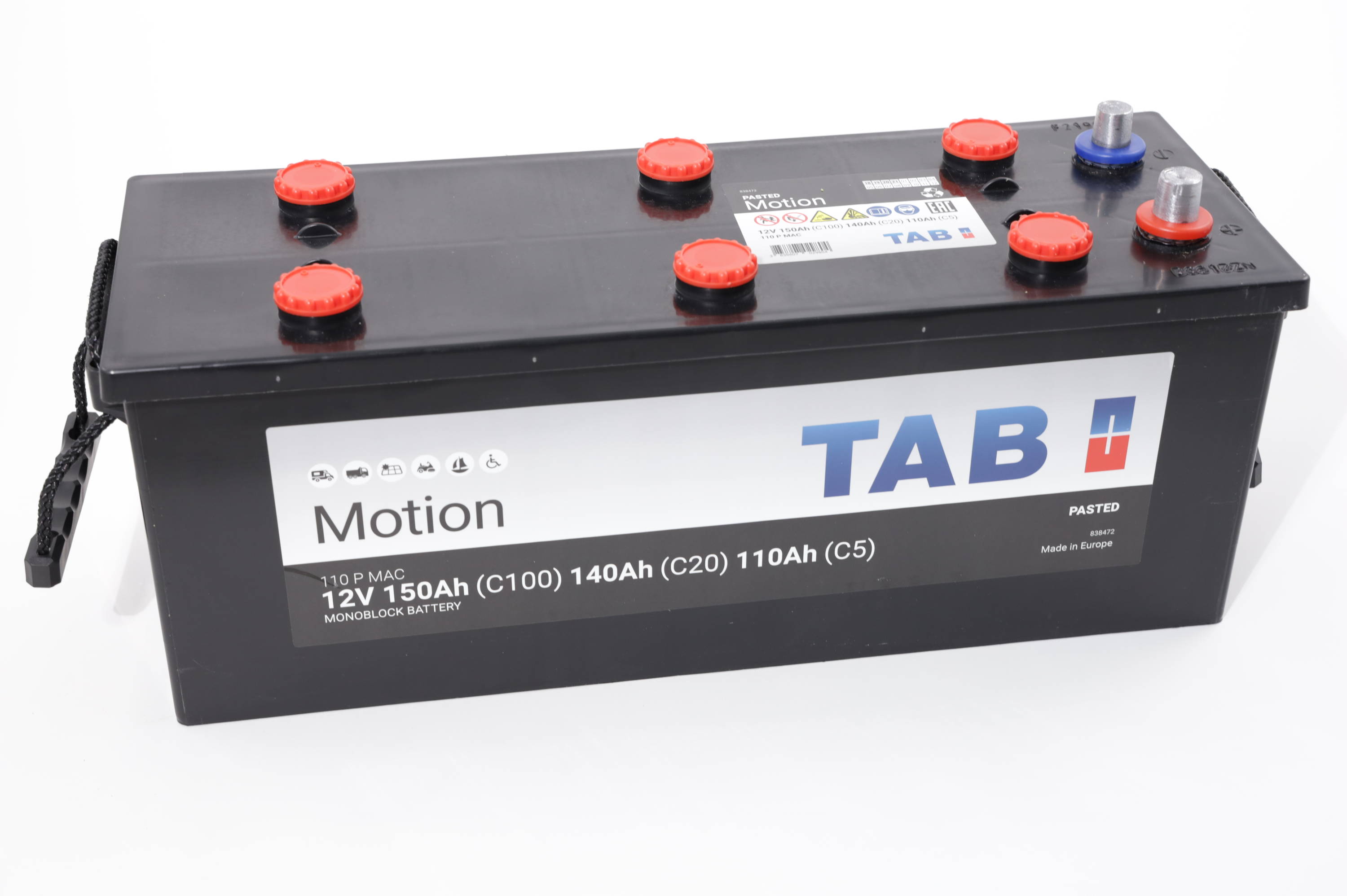 TAB Motion Pasted 12v 140Ah 110P MAC 509x175x208 + - Massa. (1000763 ...