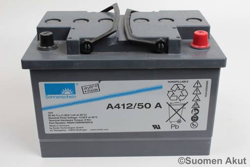 Sonnenschein geeliakku A412/50A 12v 50Ah 278x175x190 - + - Suomenakut.fi verkkokauppa