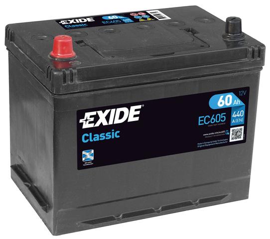 Exide Classic EC605 12V 60Ah 270x173x222 + - - Suomenakut.fi verkkokauppa