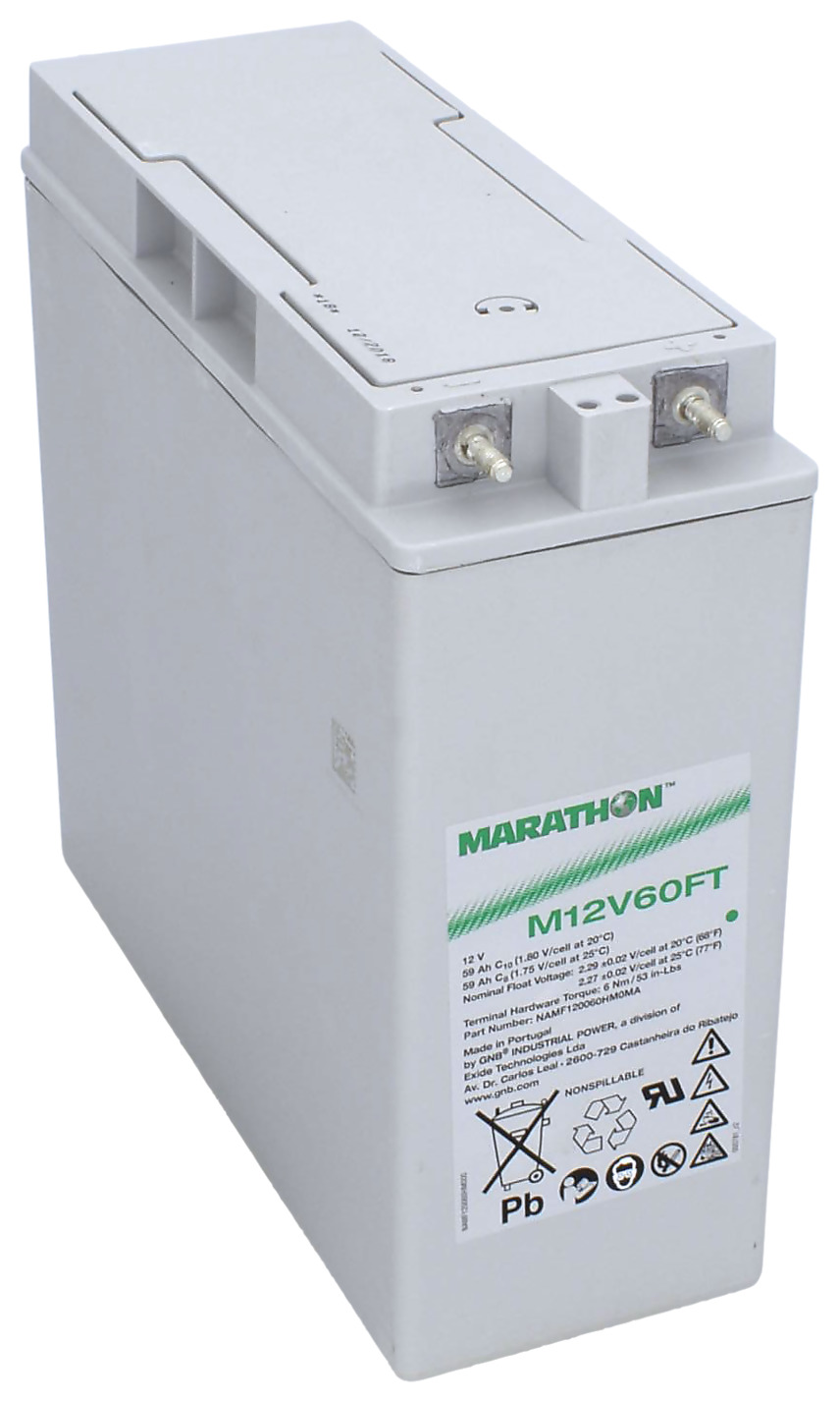 Marathon Agm Akku M12V60FT 12V 59Ah/10 280x107x263 - + päätynapa akku ...